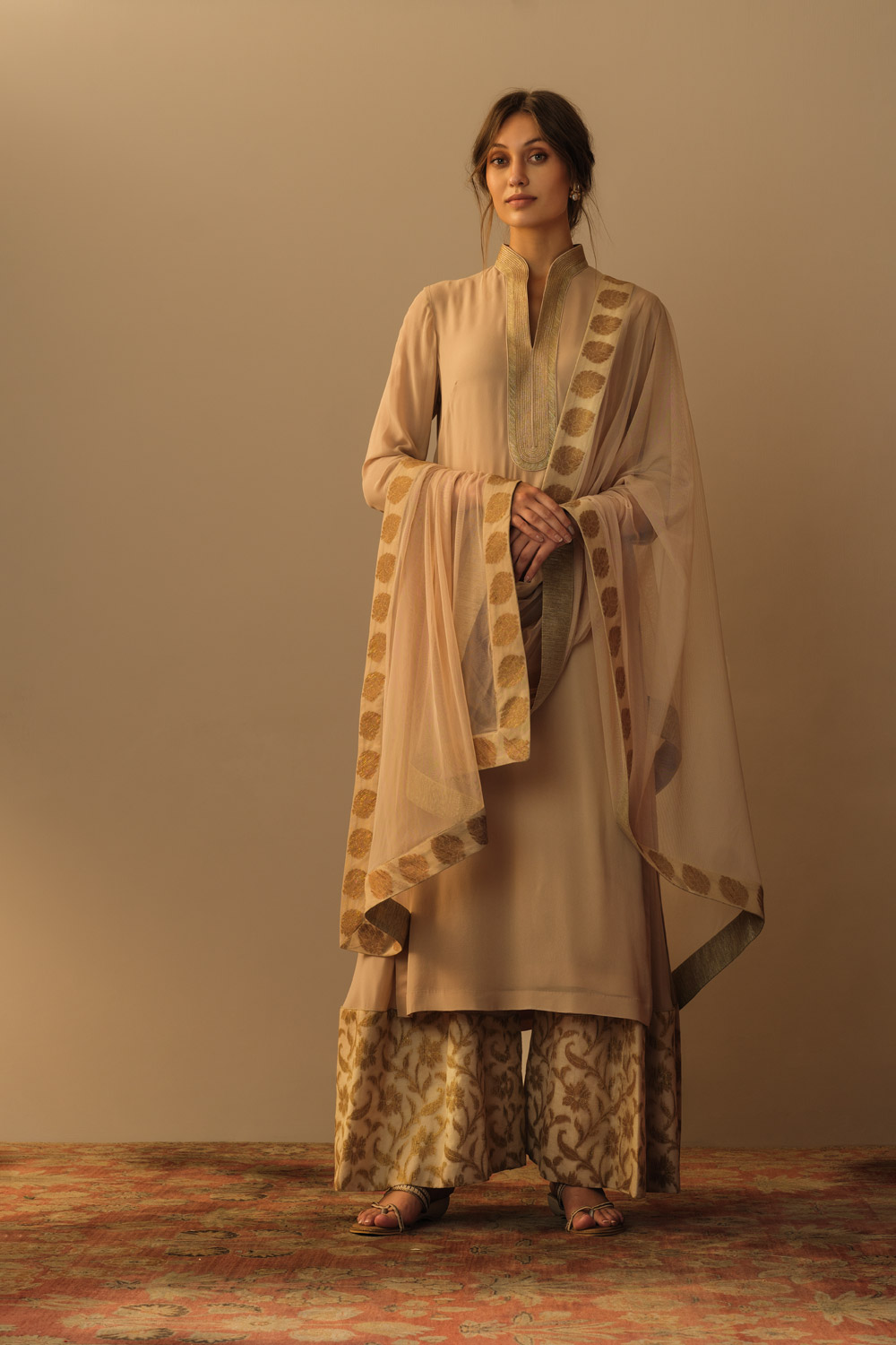 'Aafreen' sharara set 'Badami' | Mallika Mathur