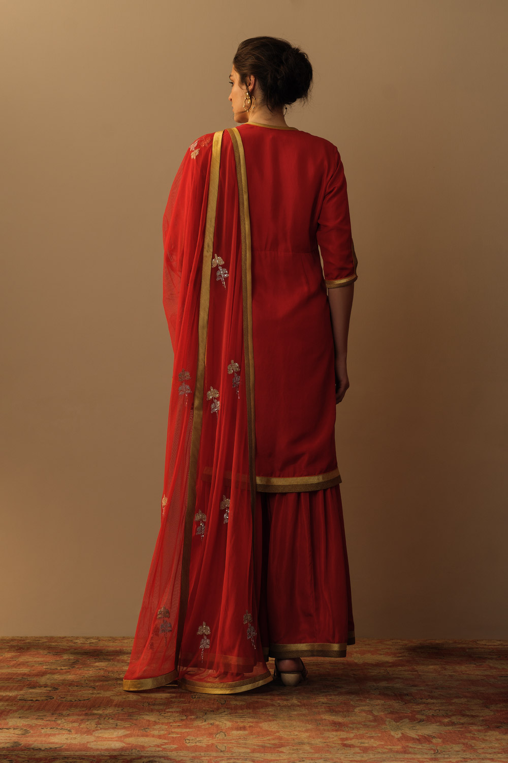 'Surkh' gharara set | Mallika Mathur