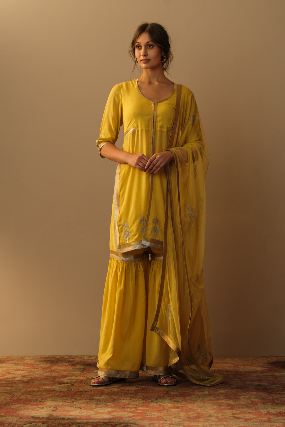 'Zard' gharara set | Mallika Mathur