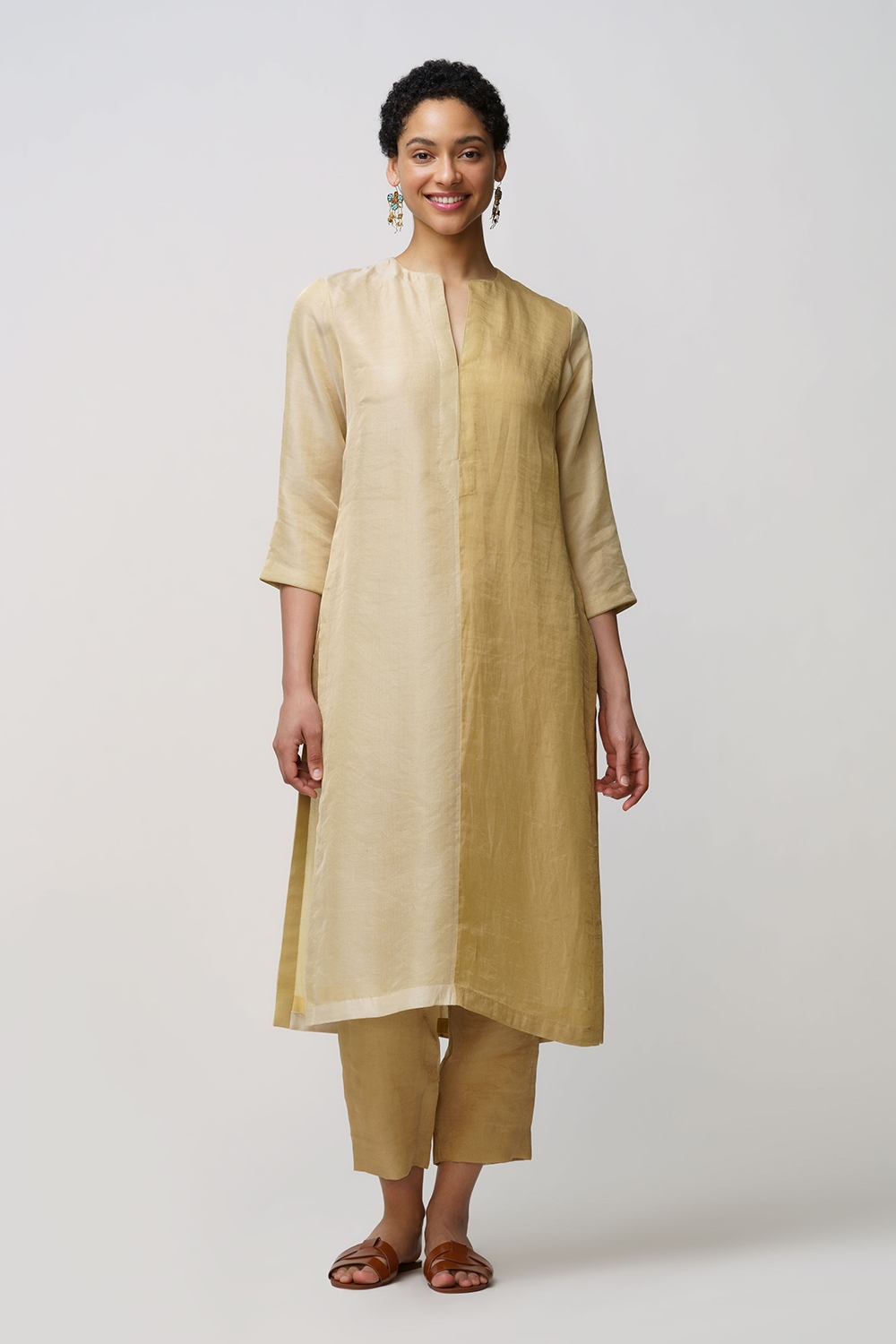 Zar' tunic gold tissue | Mallika Mathur