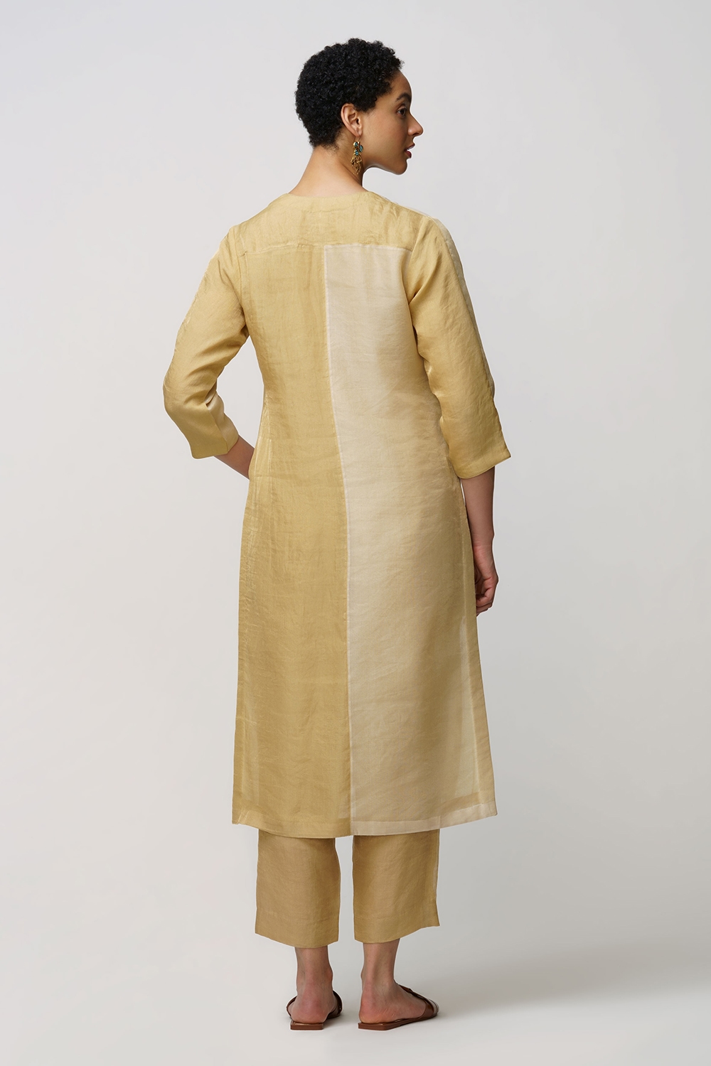 Zar' tunic gold tissue | Mallika Mathur
