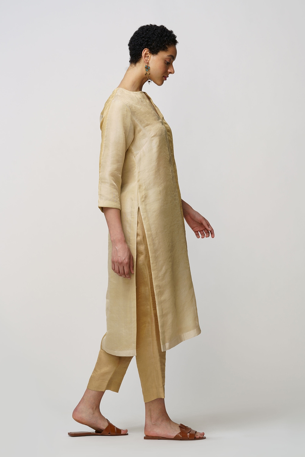 Zar' tunic gold tissue | Mallika Mathur
