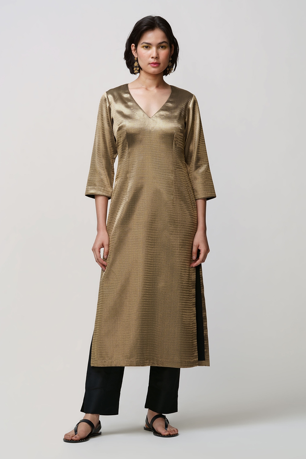Nisha' tunic gold zari | Mallika Mathur