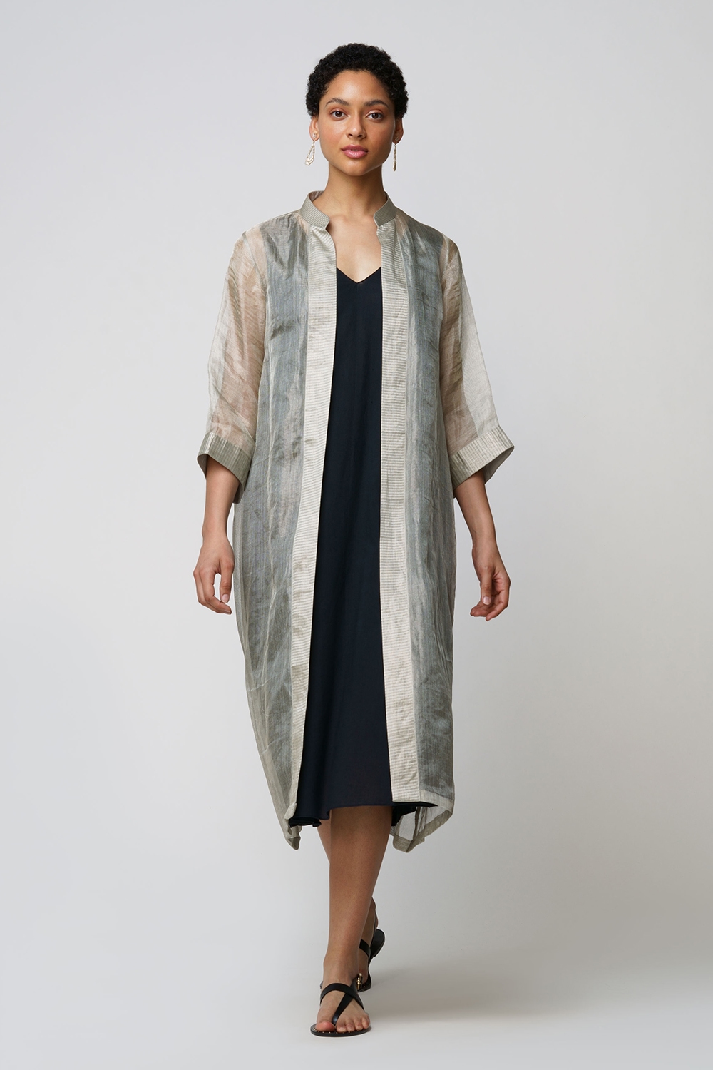 Neera' shrug kora cotton taupe | Mallika Mathur