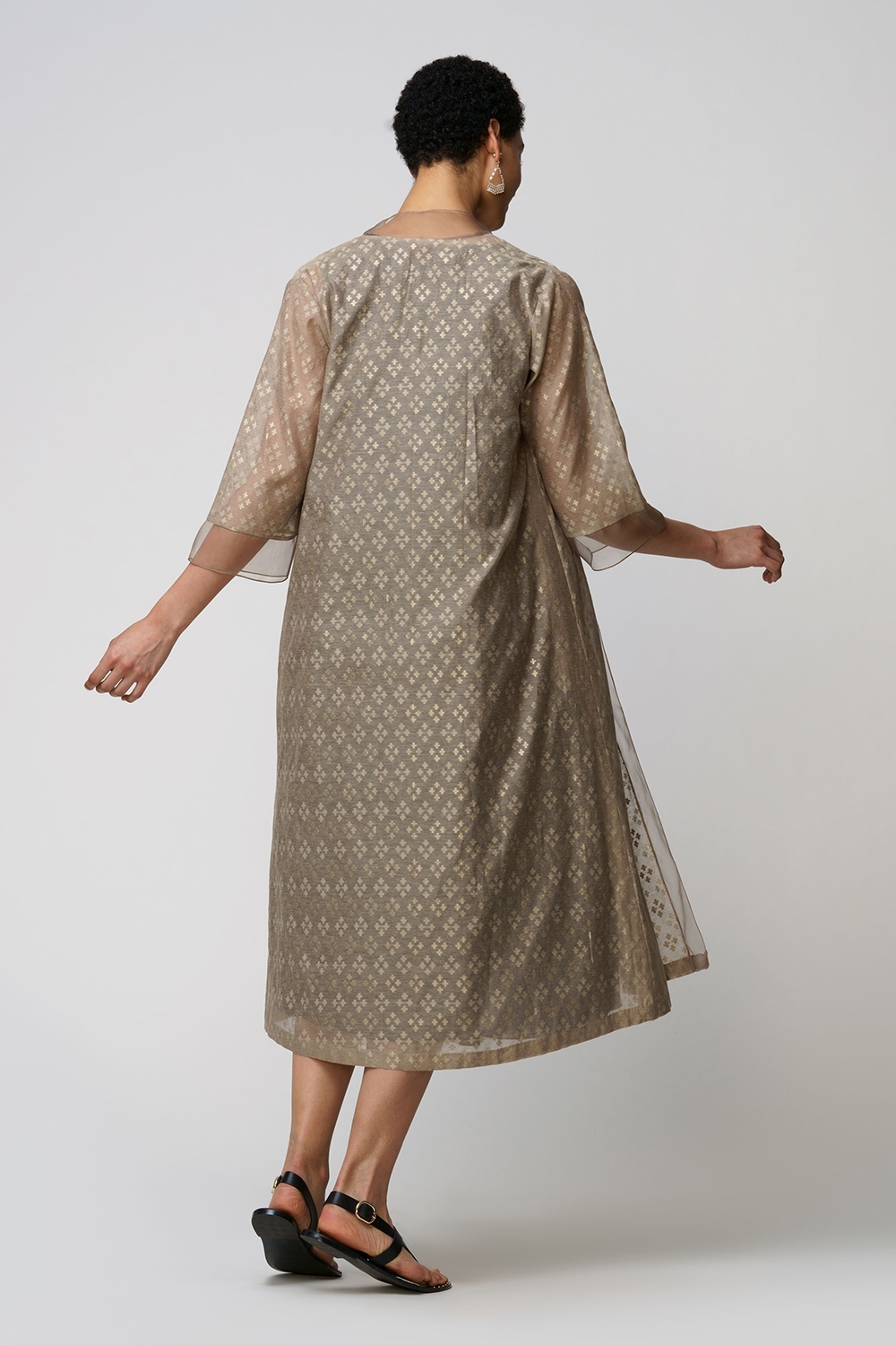 Neera' shrug kora cotton taupe | Mallika Mathur