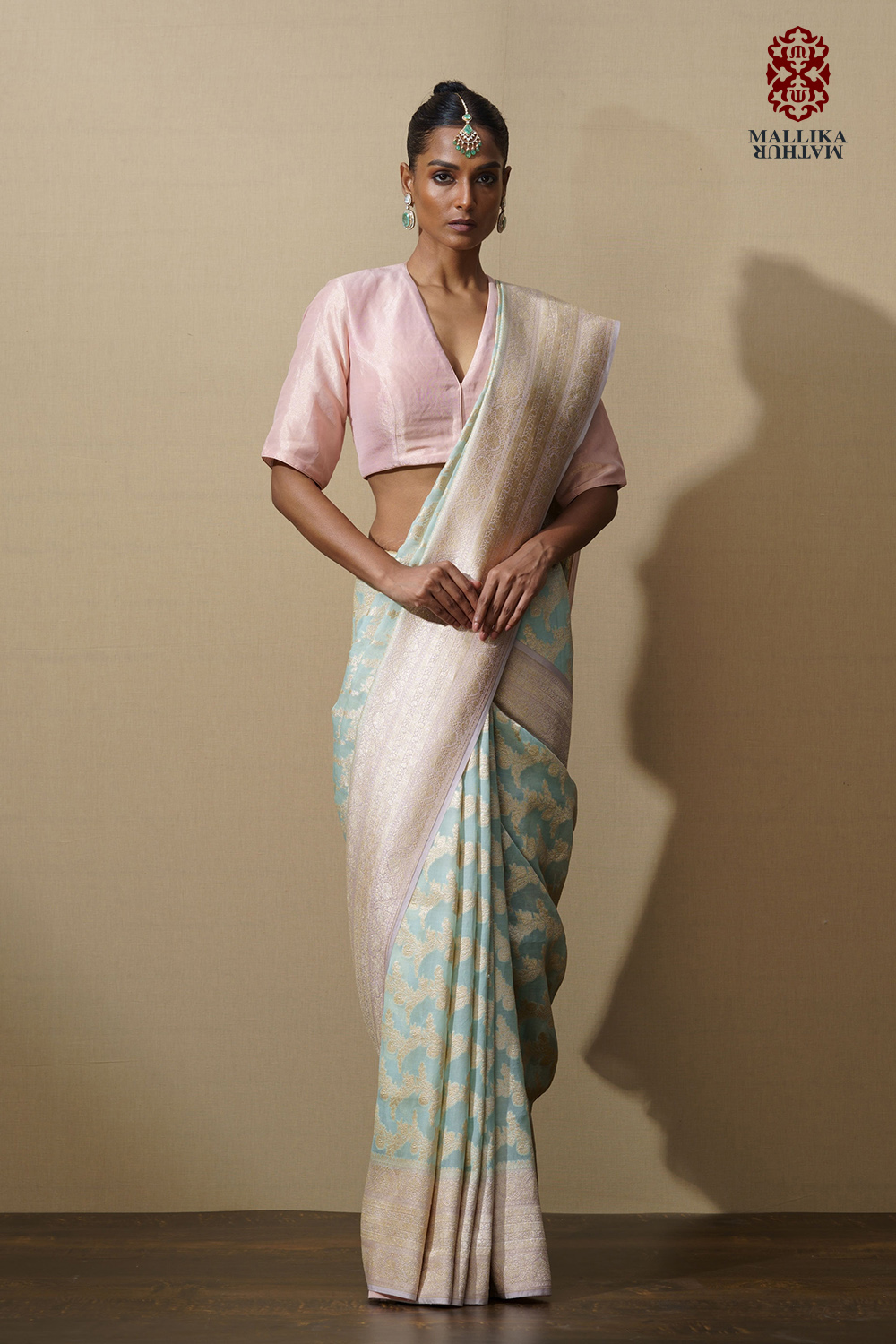 Blouse satin silk blush | Mallika Mathur